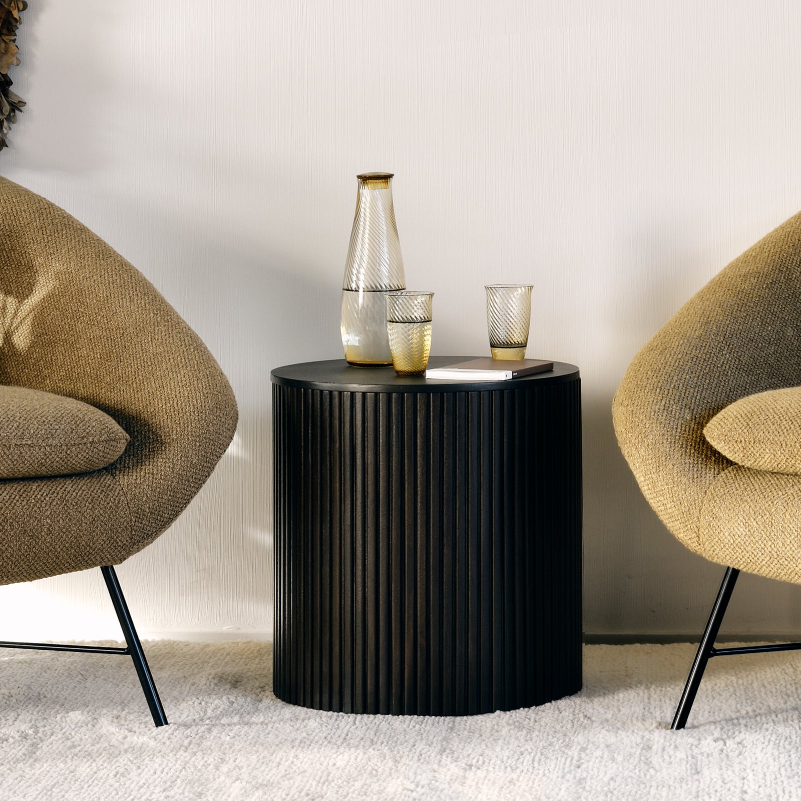 Roller Max Side Table | Mahogany - Dark Brown (40cm) – Originals Furniture