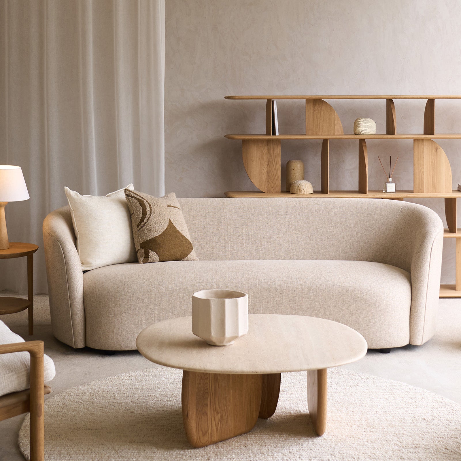 Ellipse Fabric Sofa | 3 Seater - Oatmeal – Originals Furniture