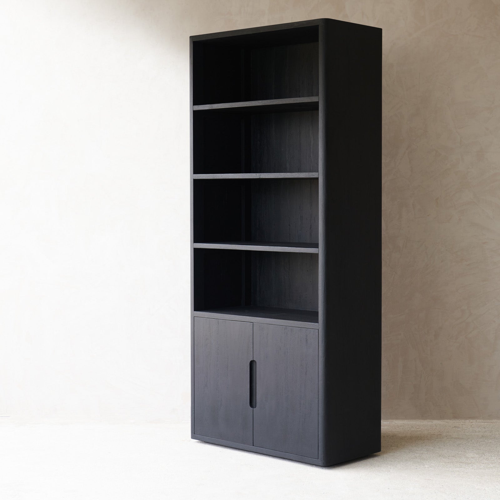 Java Bookcase | Old Teak - Black (100cm) – Originals Furniture