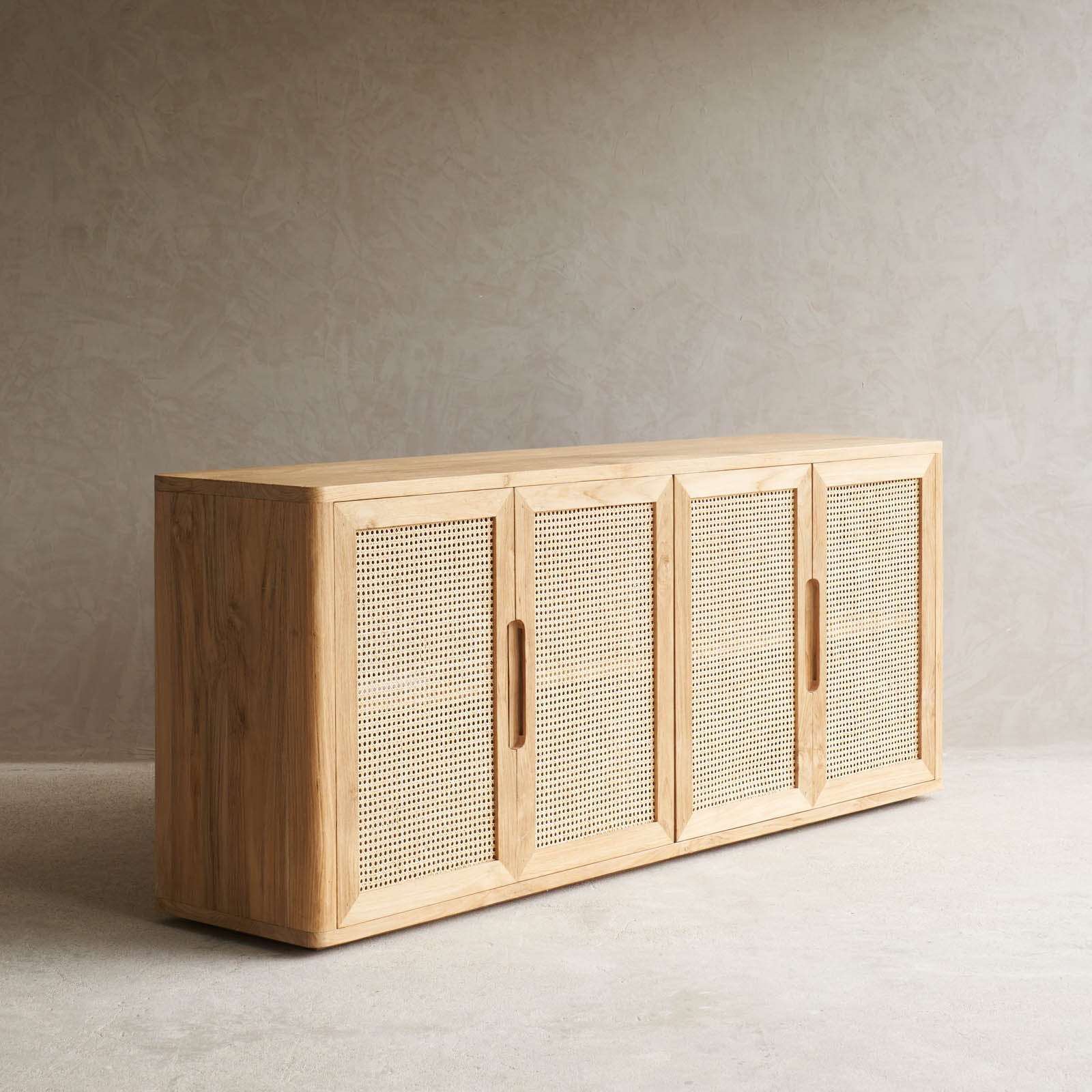 Bromo Rattan Sideboard | 4 Doors - Old Teak Natural (200cm) – Originals Furniture