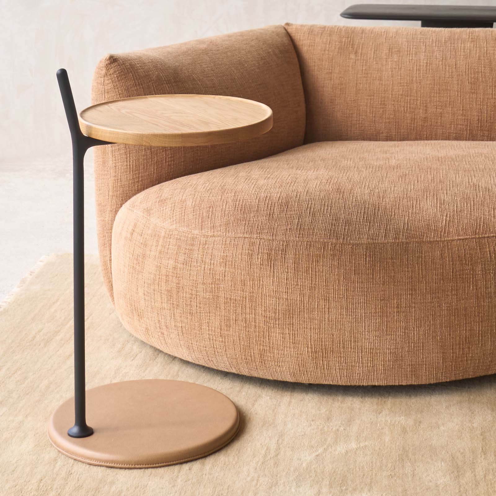 Bystander Leather Side Table | Pecan with Oak Frame – Originals Furniture