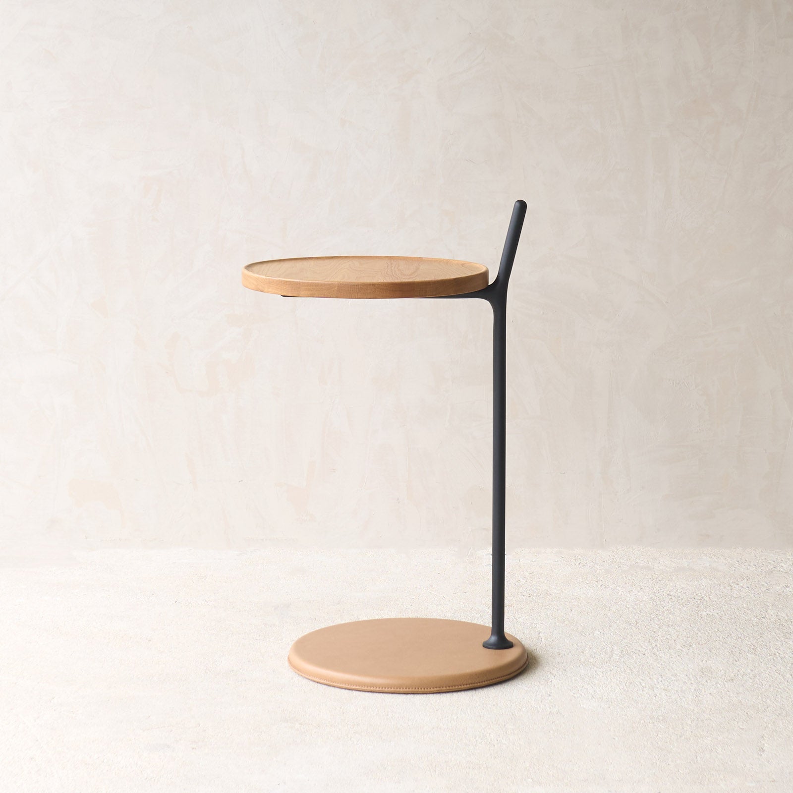 Bystander Leather Side Table | Pecan with Oak Frame – Originals Furniture
