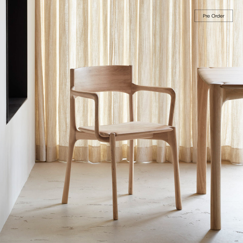 Ethnicraft PI Dining Chair With Arms | Oak – Originals Furniture
