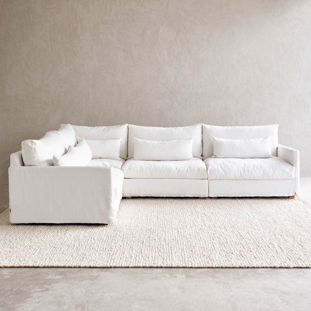 Island Modular Corner Fabric Sofa | Optic White (320cm) – Originals ...