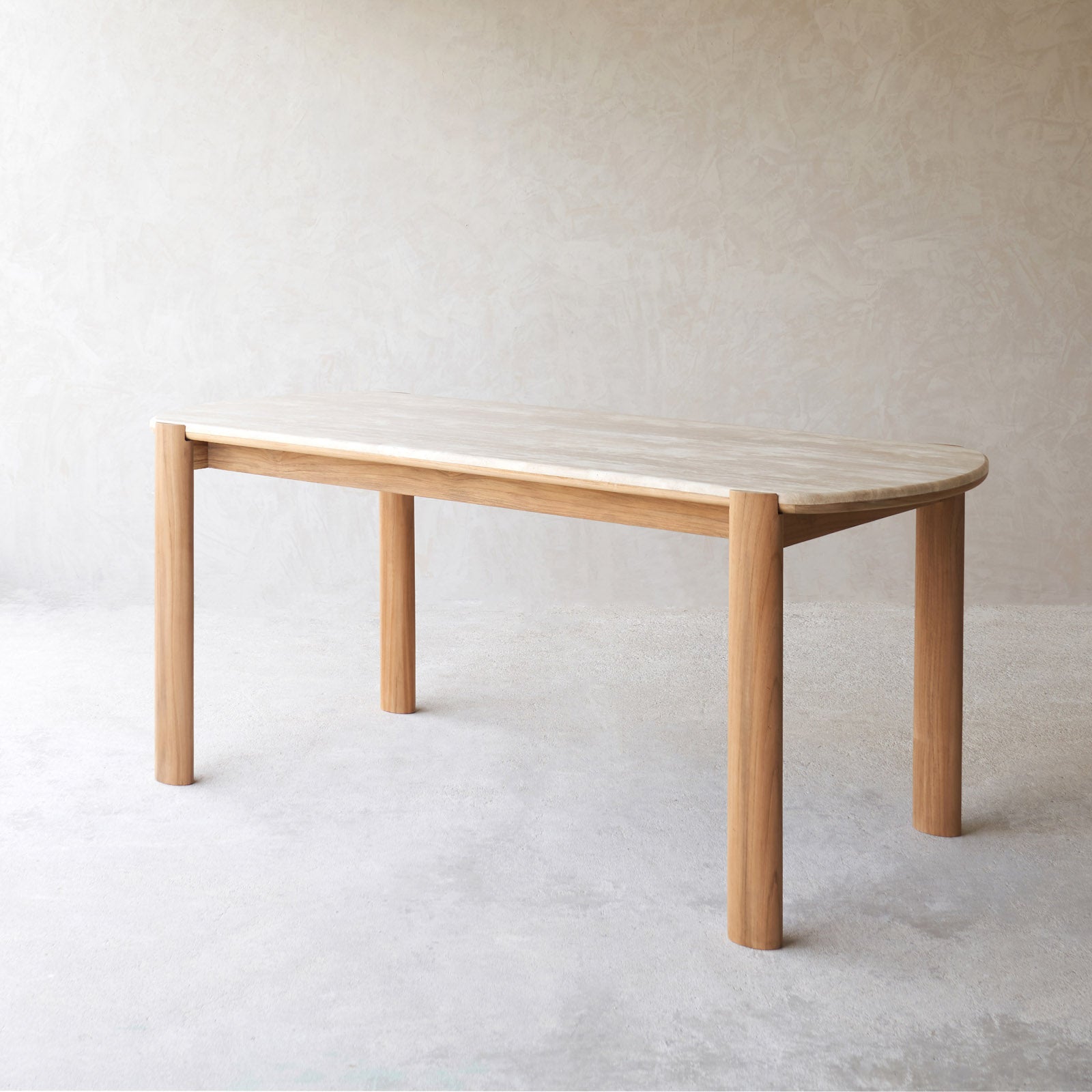 Tropez Dining Table | Travertine with Teak Base (180cm) – Originals ...