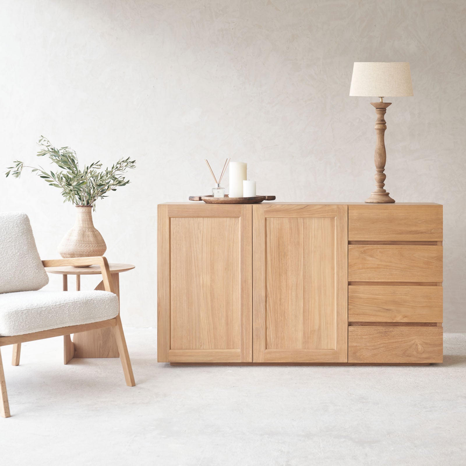 Ledge Sideboard with Full Doors | Wooden Sideboard & Cabinets ...