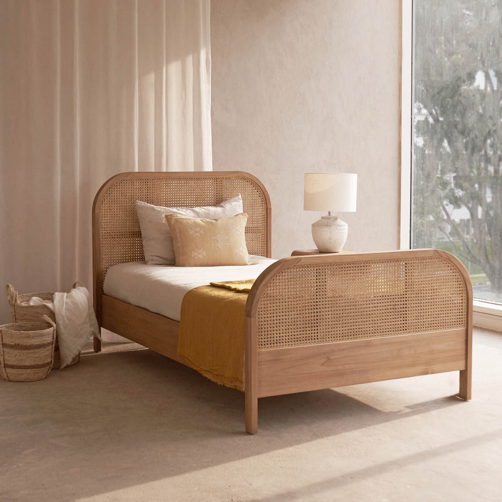 Luna Bed Frame | Teak - Natural (Single) – Originals Furniture