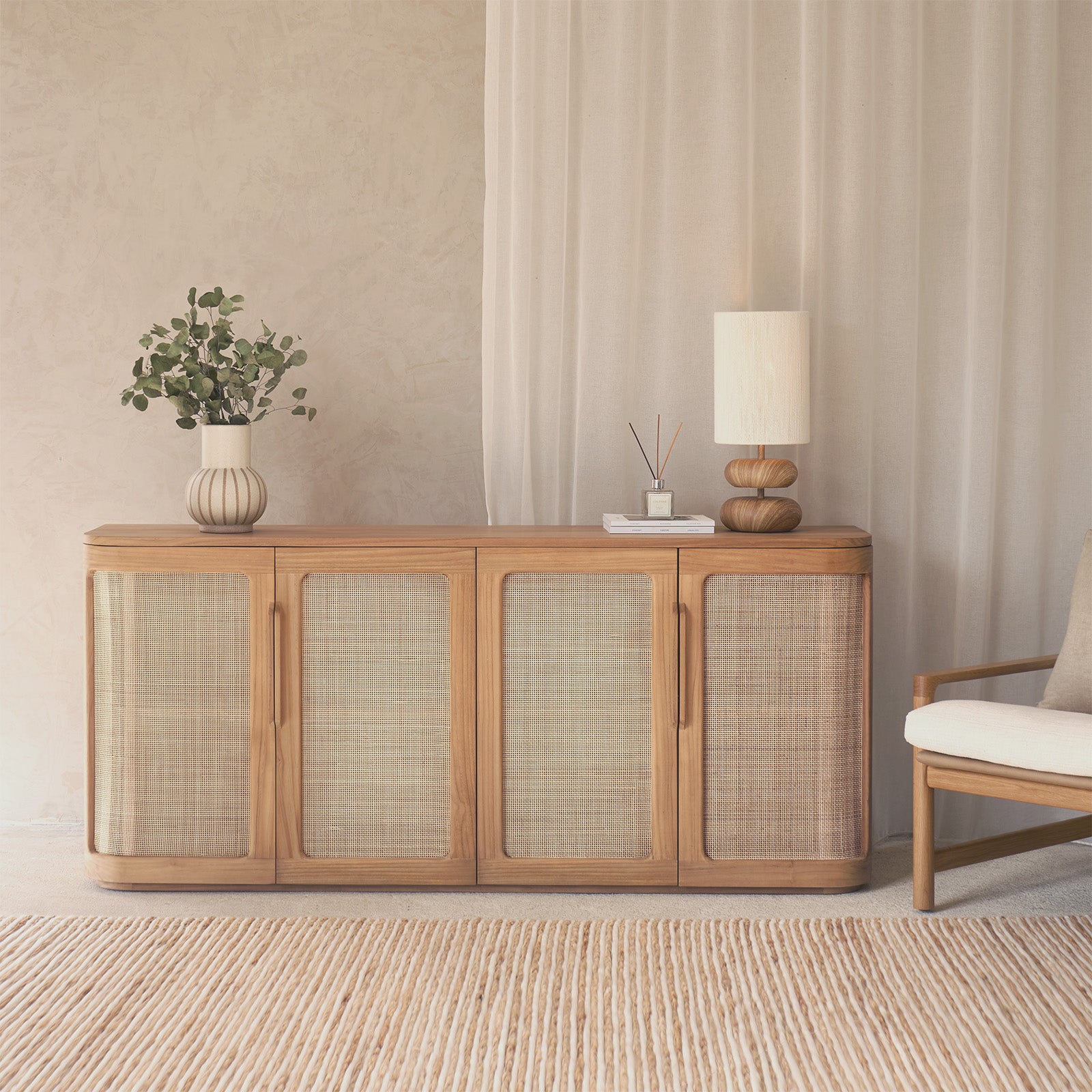 Rocco Rattan Sideboard | Teak (180cm) – Originals Furniture