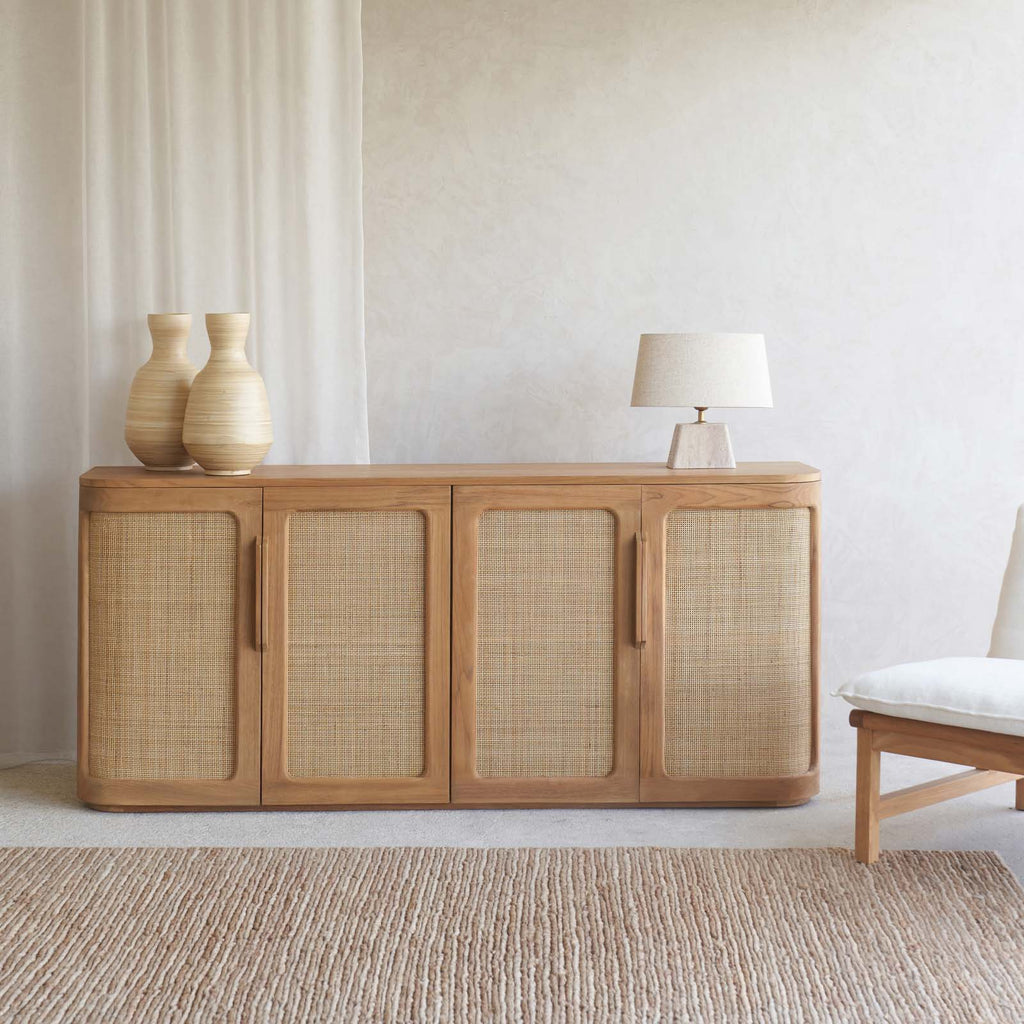 Rocco Rattan Sideboard | Teak (180cm) – Originals Furniture