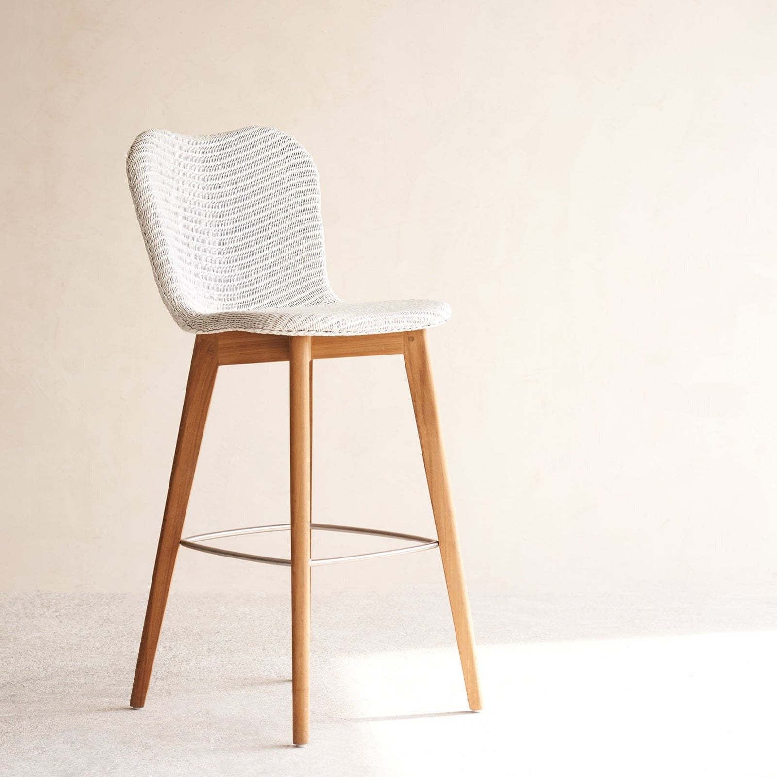 Lily Counter Stool | Teak Frame - Pure White – Originals Furniture