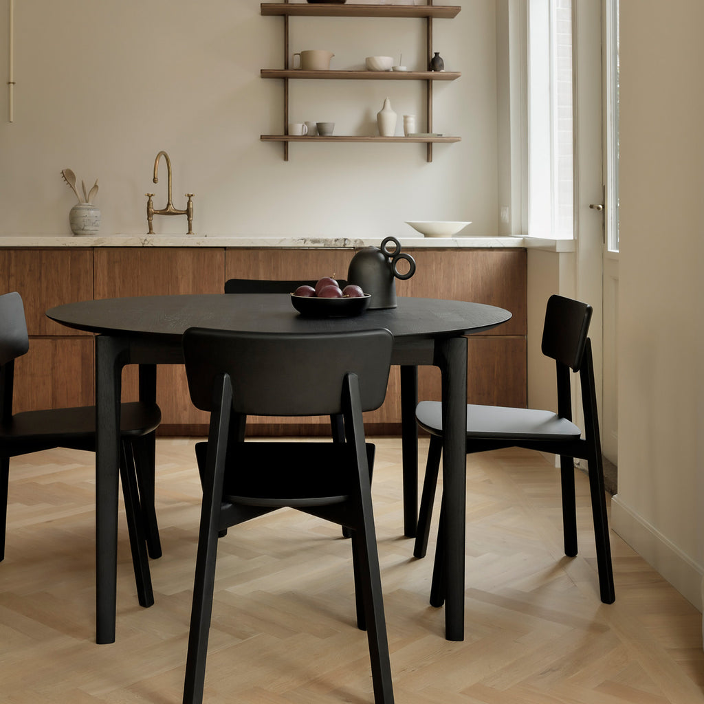 Bok Extendable Round Dining Table | Oak - Black – Originals Furniture
