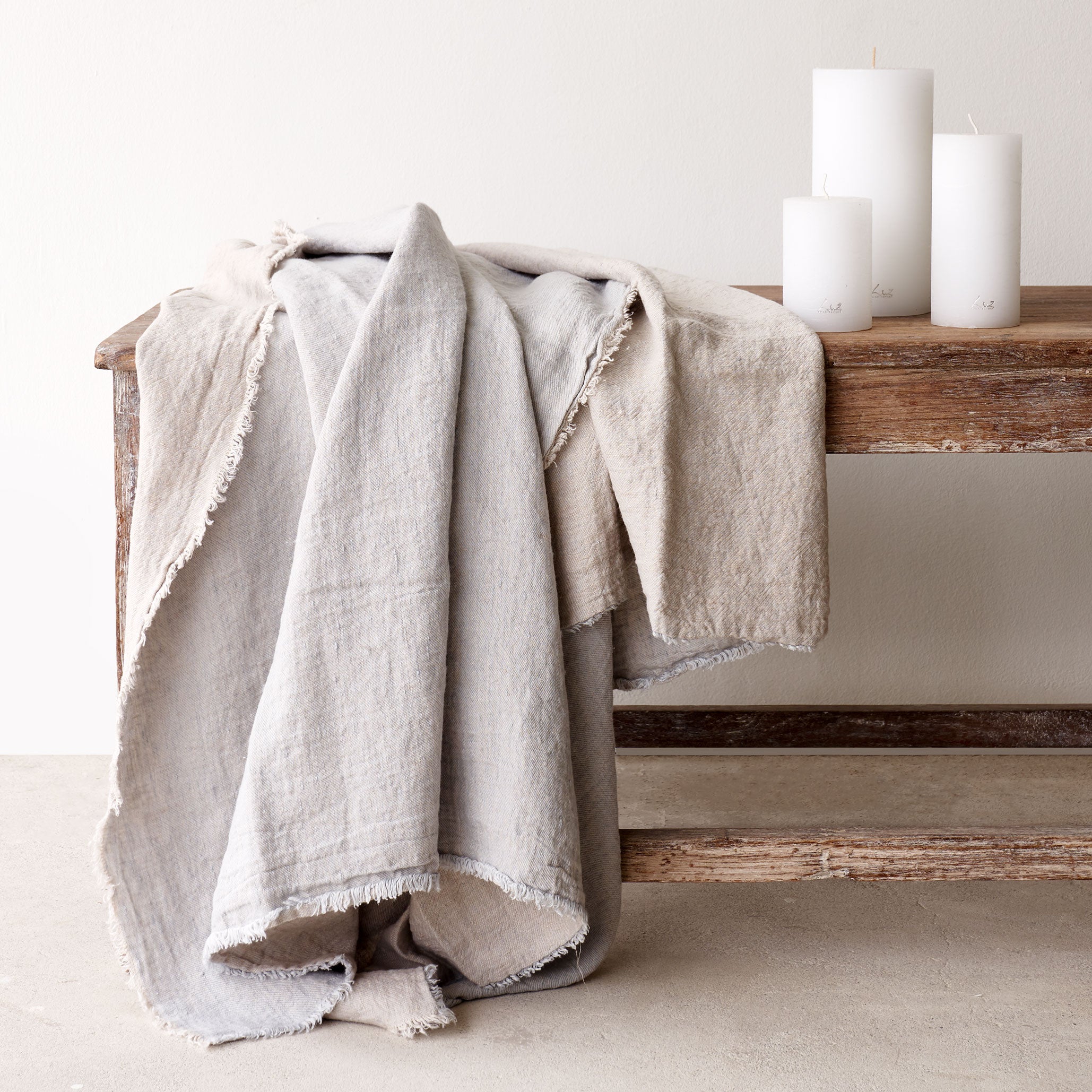 Reversible Throw | Crumpled Washed Linen - Pearl Grey – Originals Furniture
