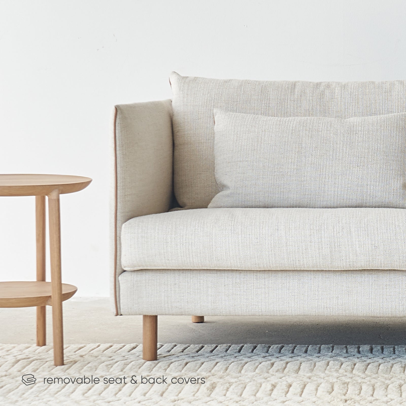 Weekend 3 Seater Sofa | Japandi Fabric Sofa in Sand - Originals ...