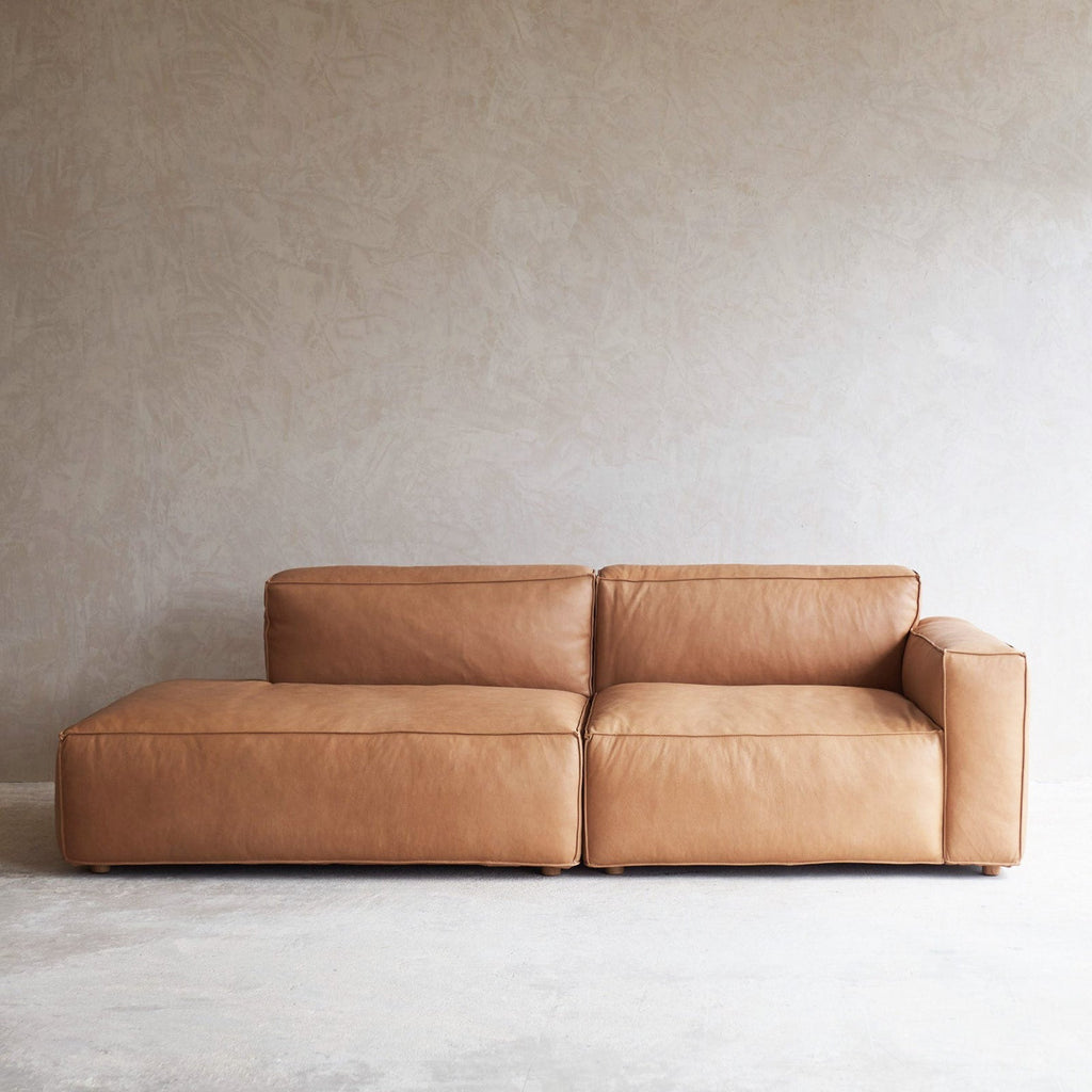 Modular recycled leather sofa store