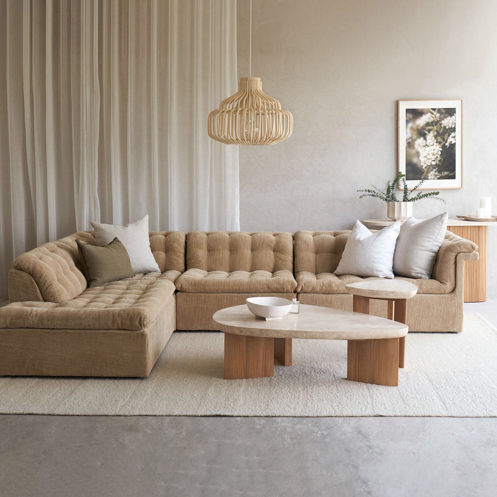 Furrow Full Modular Sofa | Sherpa Toffee – Originals Furniture