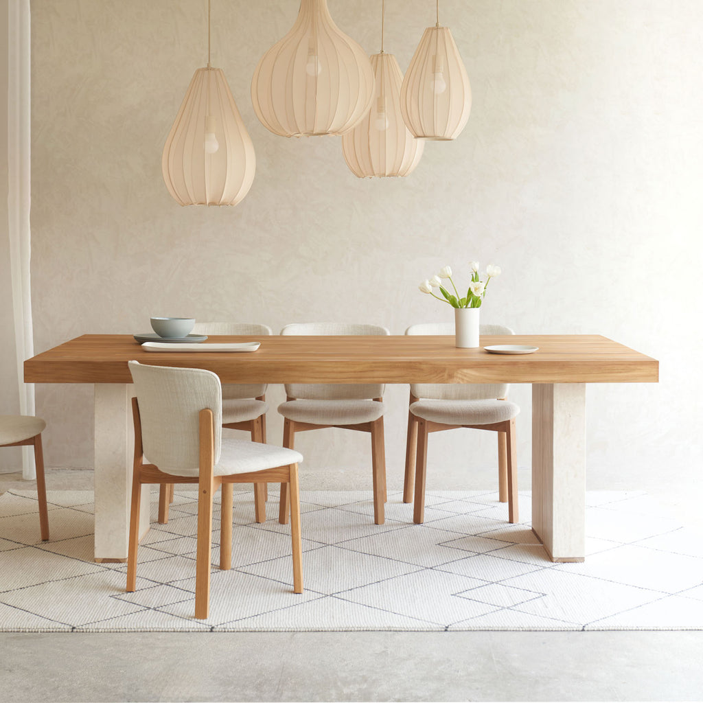 Zen Dining Table | Solid Teak Dining Table with Marble Base – Originals ...