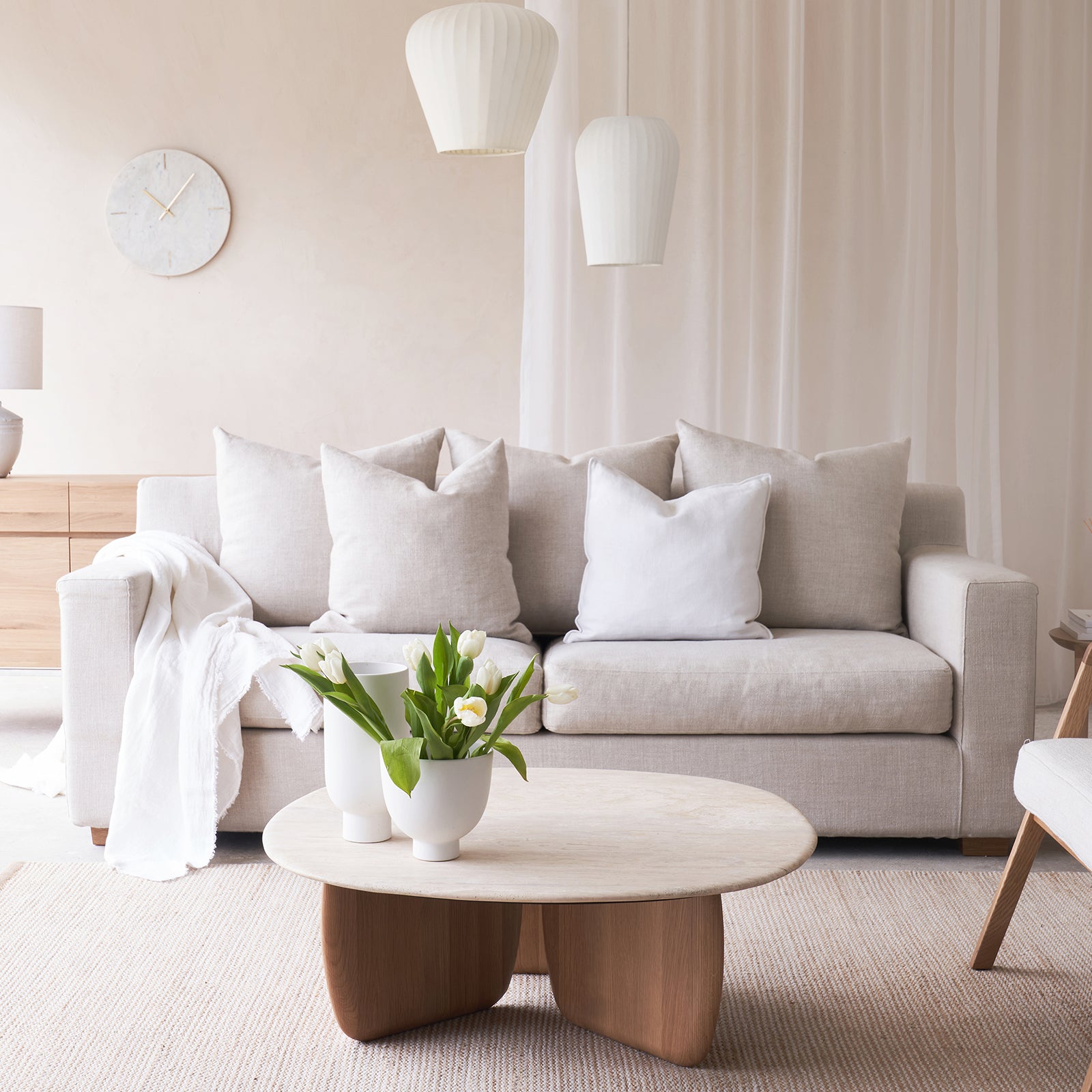 3 Seater Natural Fabric Sofa | Sofas & Armchairs | Originals Furniture