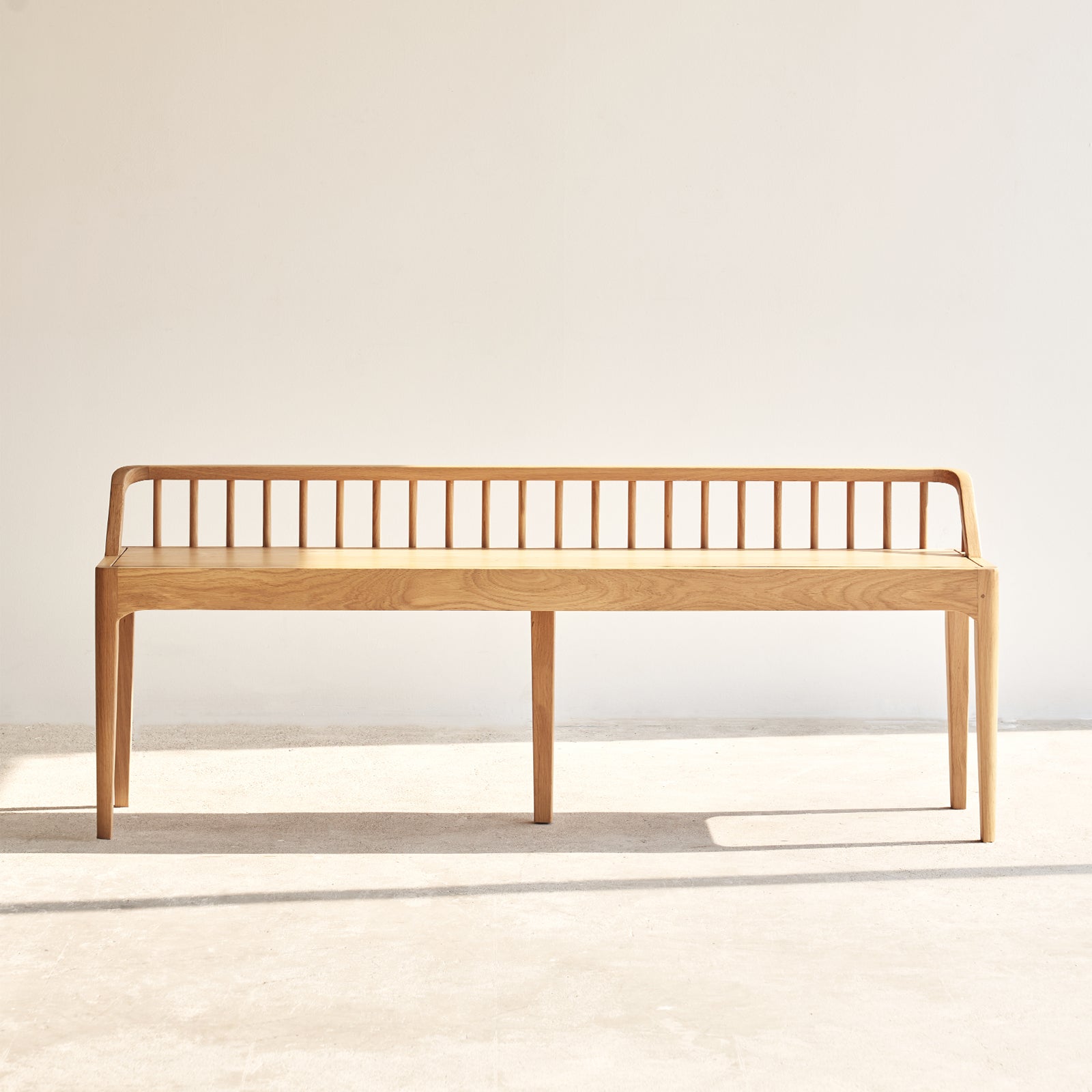 Ethnicraft Oak Bench | Spindle – Originals Furniture