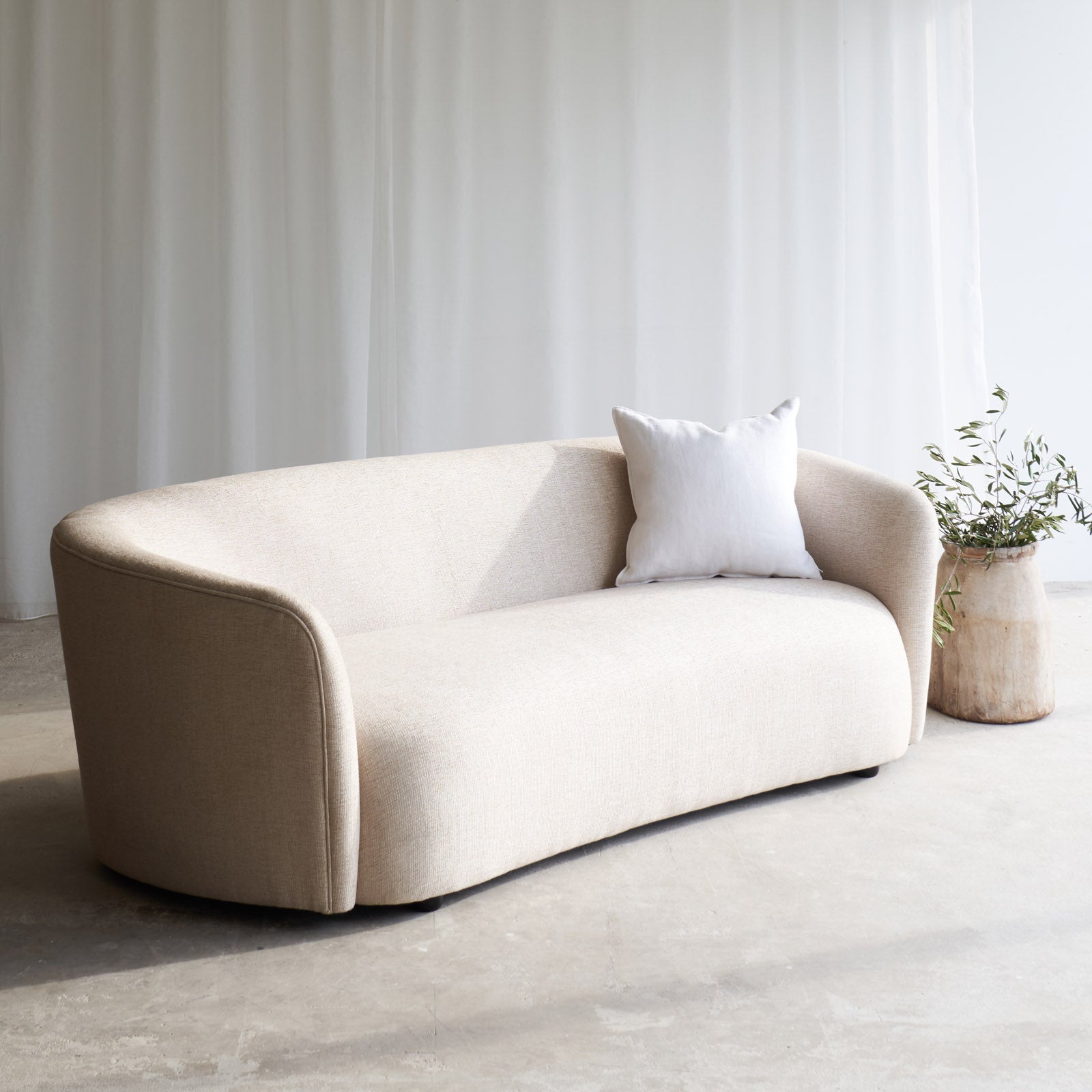 Ellipse Fabric Sofa | 3 Seater - Oatmeal – Originals Furniture