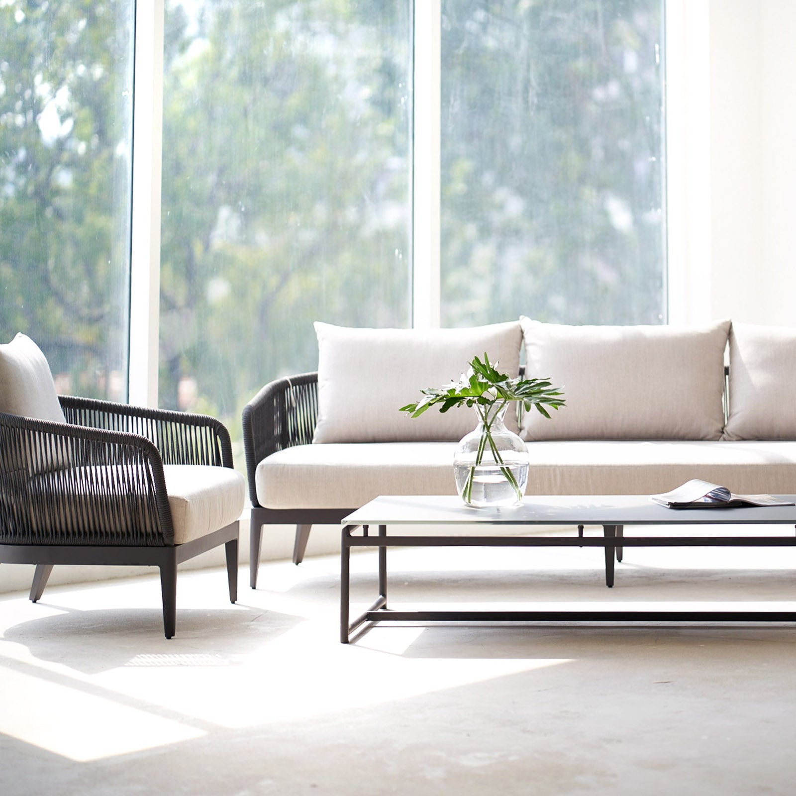 Hamilton Outdoor Sofa | 3 Seater Black Frame - Grey (252cm) – Originals ...