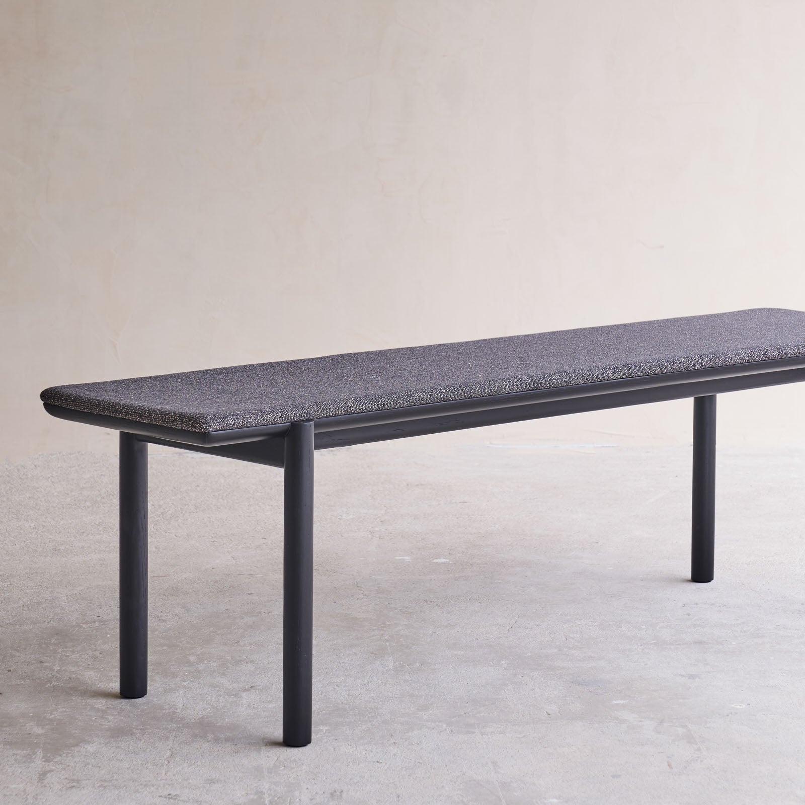 Folk Bench | Black Frame - Cinder (160cm) – Originals Furniture